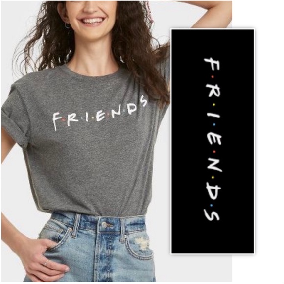 FRIENDS | Tops | Friends Gray Logo Short Sleeve Graphic Tshirt | Poshmark